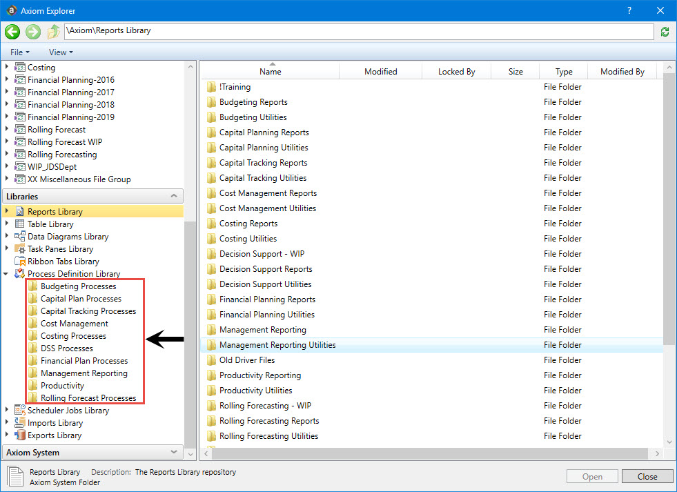 Creating or modifying a process definition